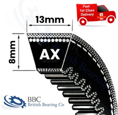 AX SEC V BELT ( AX SECTION BRANDED 13 x 8MM V BELT ) - CHOOSE SIZE IN ...