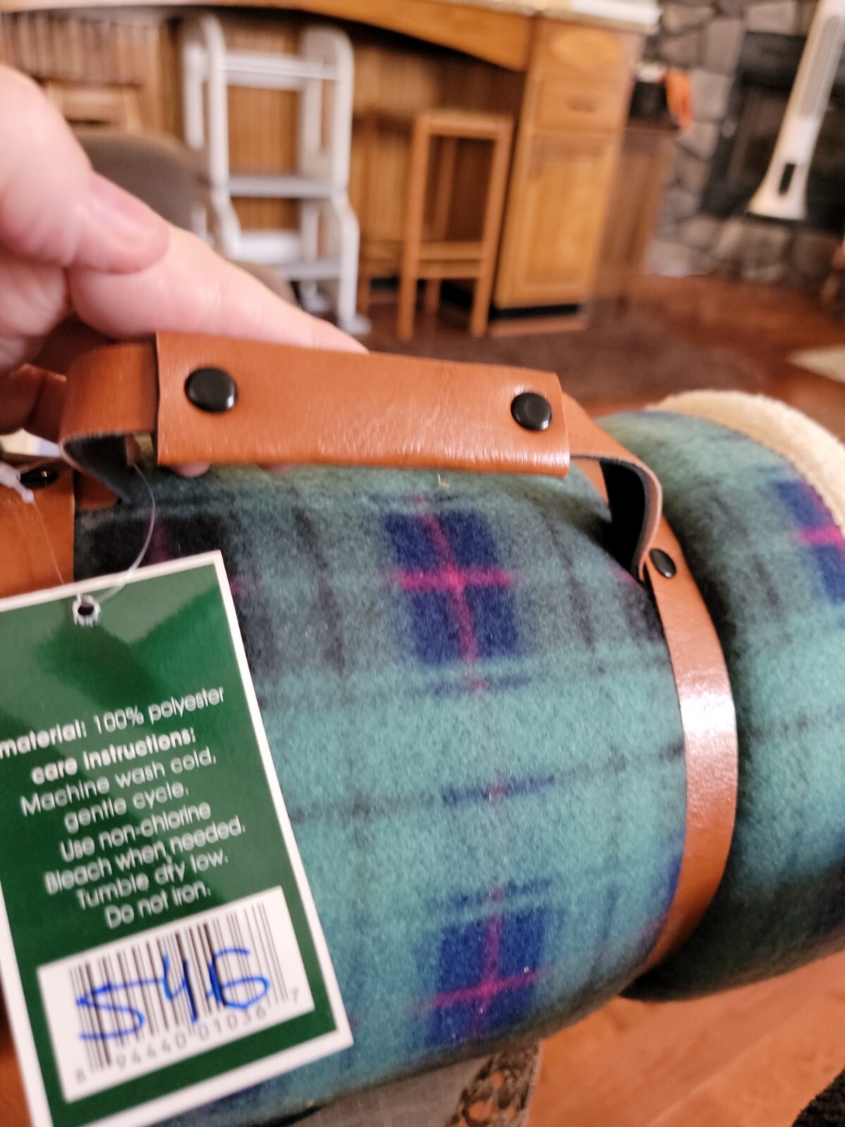 Jeffrey Banks Home Blanket Plaids Multicolor Polyester Tied with Straps ...