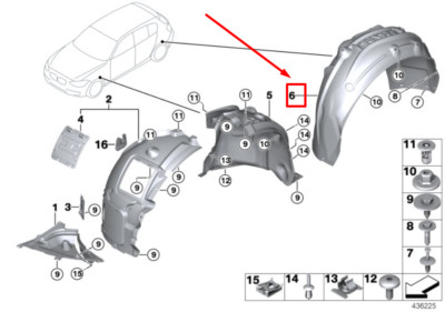 NEW BMW 2 F22 REAR LEFT WHEEL HOUSING COVER 7241857 51717241857 ...