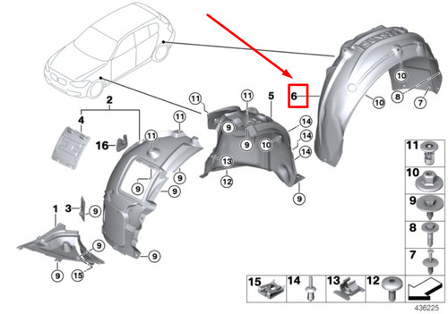 NEW BMW 2 F22 REAR LEFT WHEEL HOUSING COVER 7241857 51717241857 ...