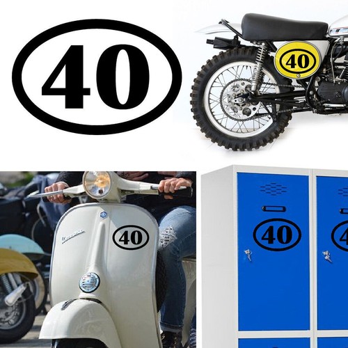 Numéro 40 V1 Ovale, Autocollant En Vinyle | eBay