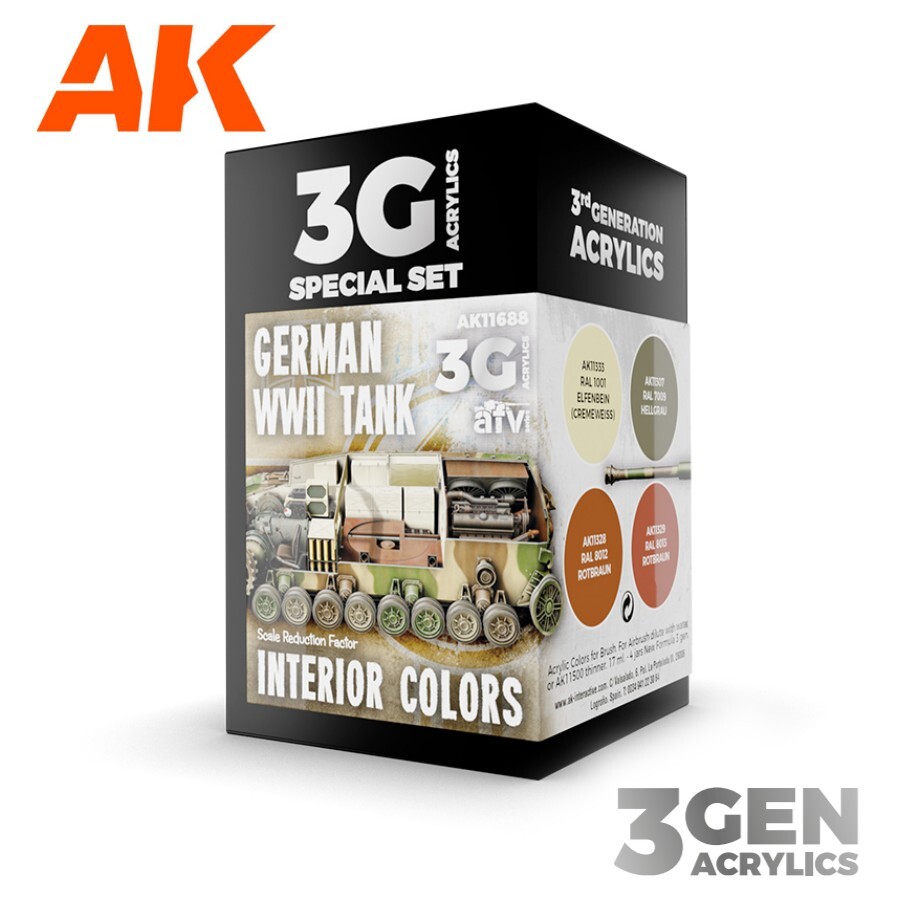 AK Interactive: German WWII Tank Interior Colors - Paint Set - AK11688 ...