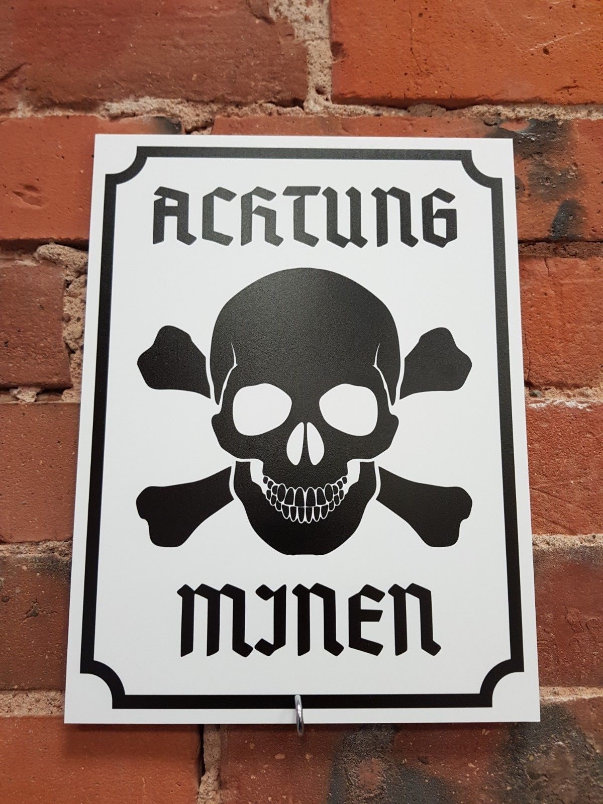 ACHTUNG MINEN Warning Sign DANGER - MINES GERMAN WW2 SIGN REPRODUCTION ...