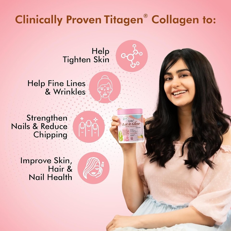 Fytika Let it Glow Collagen Powder - Boosts Skin Radiance, Hair Health ...