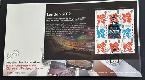 Great Britain FDC 2012 Keeping The Flame Alive M/S | eBay
