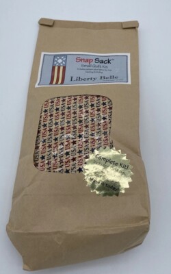 Snap Sack Small Quilt Kit LIBERTY BELLE 10” x 28” July 4 USA Red White ...
