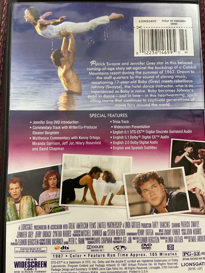 Dirty Dancing (DVD, 2003, 2-Disc Set, Two Disc Ultimate Edition ...