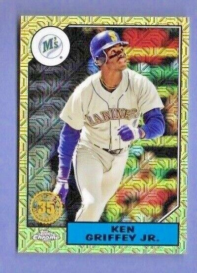 Ken Griffey Jr. TOPPS CHROME MOJO SILVER PACK REFRACTOR '87 RETRO CARD ...