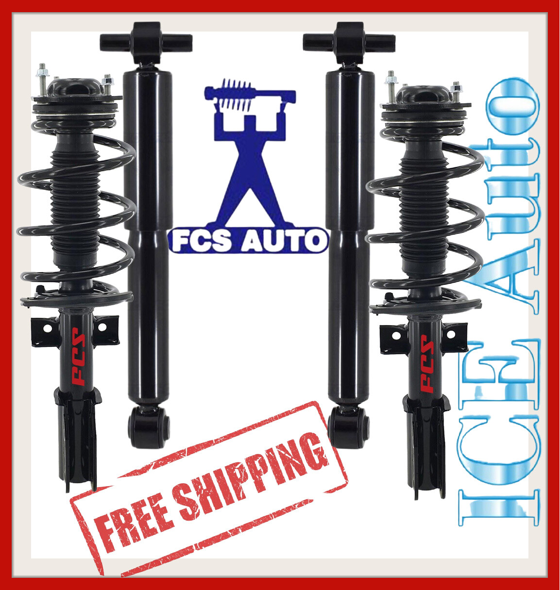 2 Front Strut Assemblys & 2 Rear Shocks 2013 -2015 Traverse Enclave ...