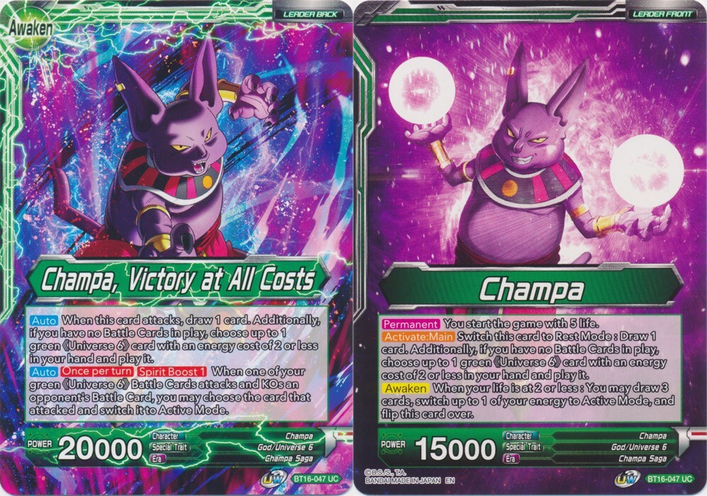 Champa / Champa, Victory at All Costs BT16-047 Realm of the Gods DBS | eBay