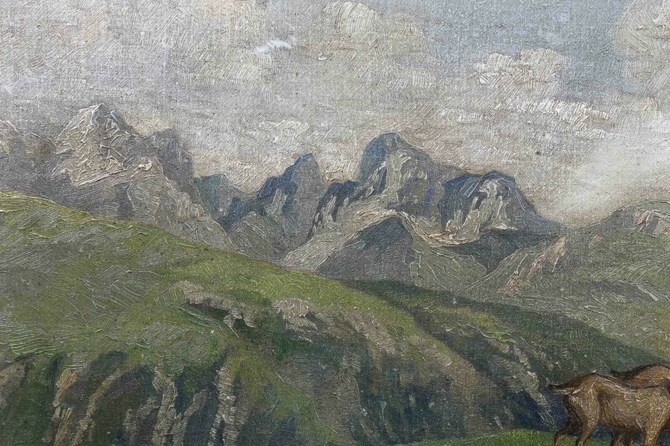 Ernst VOGEL (1894-?) Il Pastore Halberstadt Germania Darmstadt Alpi ...