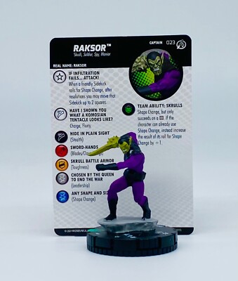 Marvel Heroclix Avengers Fantastic Four Empyre Set Raksor #023 w/ Card ...