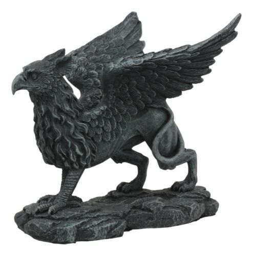 Gothic Stoic Royal Winged Griffin Gargoyle Statue 5.5" Long Gryphon ...
