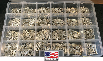 1200 Uninsulated Wire Terminal Connector Non Insulated Assortment Kit ...