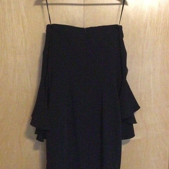 Milly Selena Italian Cady Bell Sleeve Black Dress Siz… - Gem