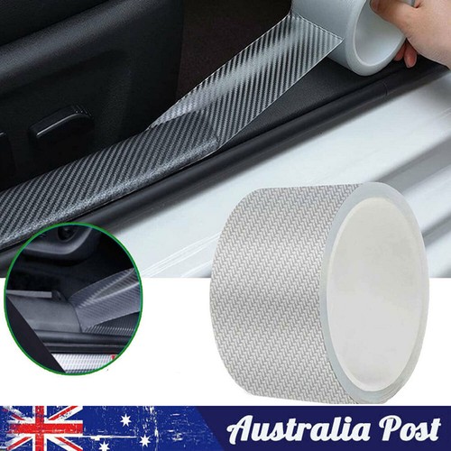 Car Door Sill Protector Edge Sticker Carbon Fiber Rubber DIY Bumper ...