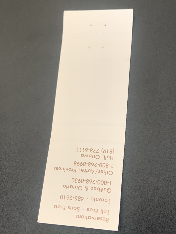 Vintage Canada Matchbook: “Ramada Hotel” Toronto Quebec Ottawa | eBay