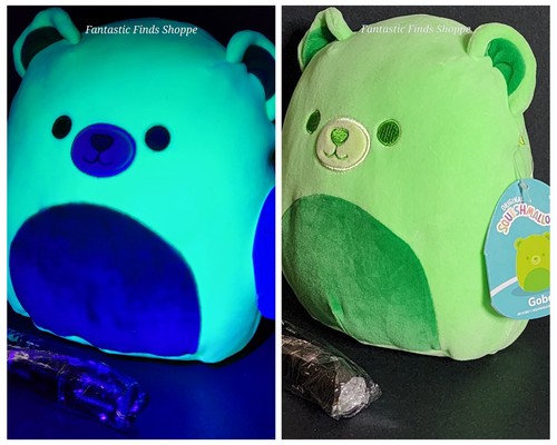 Squishmallows Gobo the Neon Green Gummy Bear 8" NWT + FREE BLACKLIGHT ...