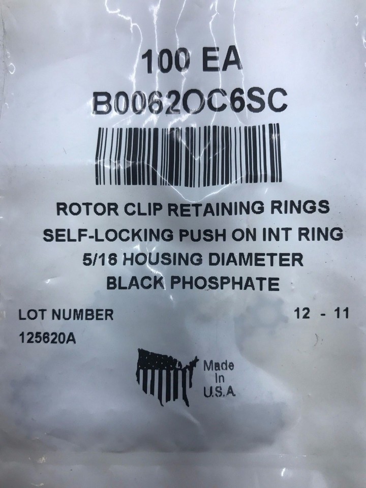 Self Locking Internal Retaining Ring TI-31ST PA 5/16" Diameter 0.010 ...
