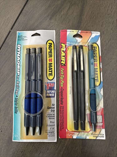 Vintage paper mate dynagrip rt10 ball pen Stylo-Bille GRIP BLUE INK MED ...