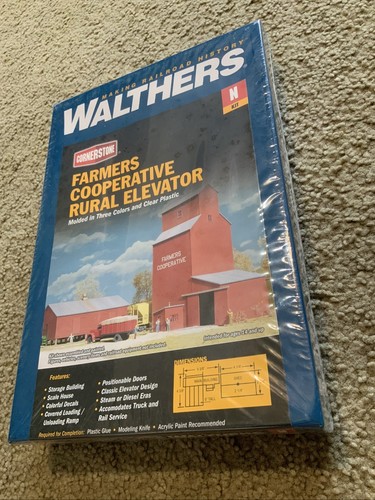 N Scale Walthers Cornerstone 933-3238 Farmer's Co-op Rural Grain ...