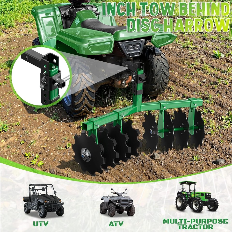 Heavy-Duty 32" Disc Plow Harrow Mount W/ 2" Receiver Hitch Mount for ...
