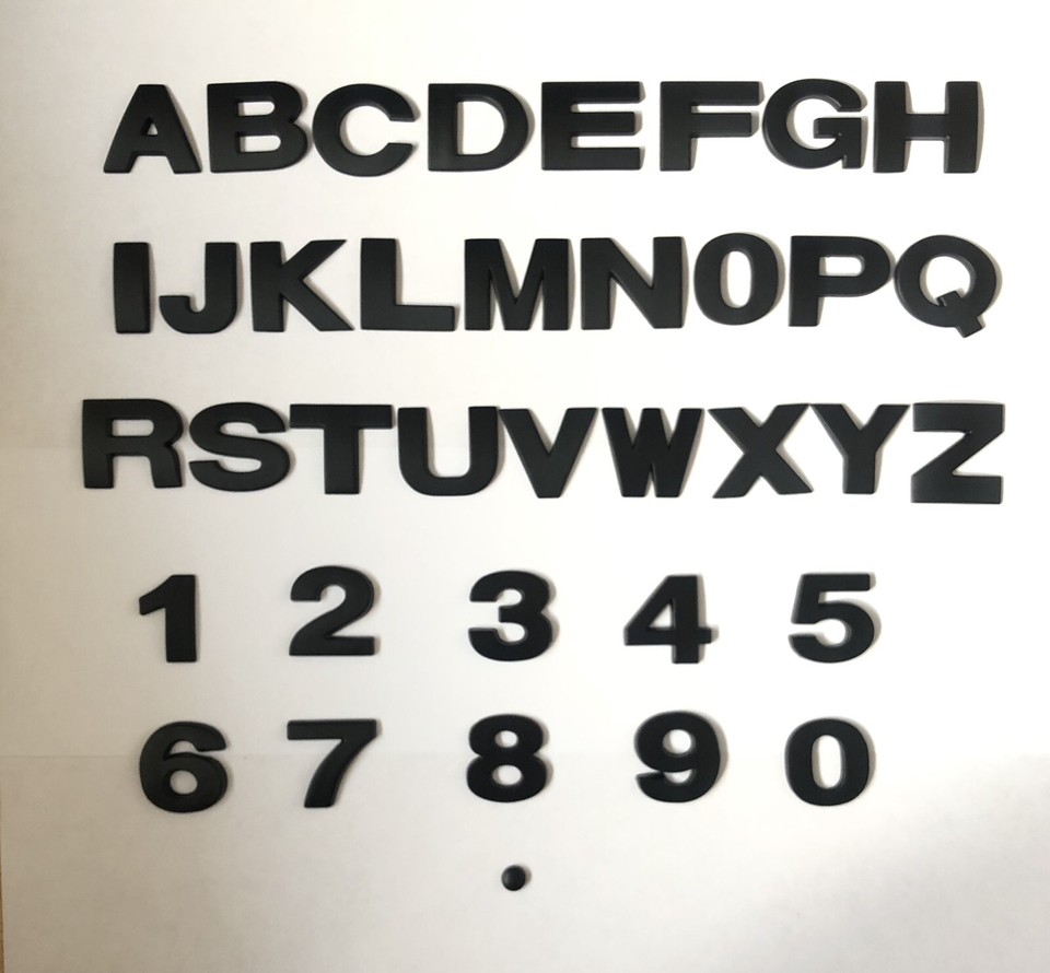 Black/Chrome 25mmQUALITY Metal 3DSelf-adhesive Letter number Badge Car ...