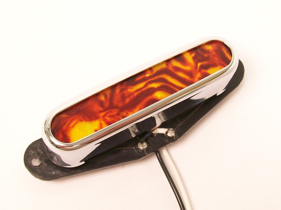 Custom Telecaster Neck Pickup, Chrome & Citrine-Yellow Tortoise Shell ...