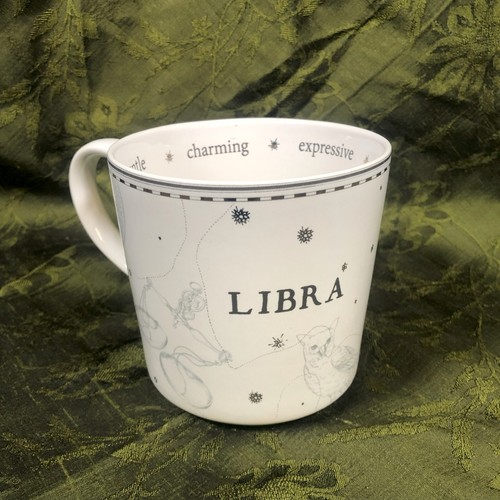 Williams Sonoma Zodiac Large Coffee Mug LIBRA White Black Gold | eBay