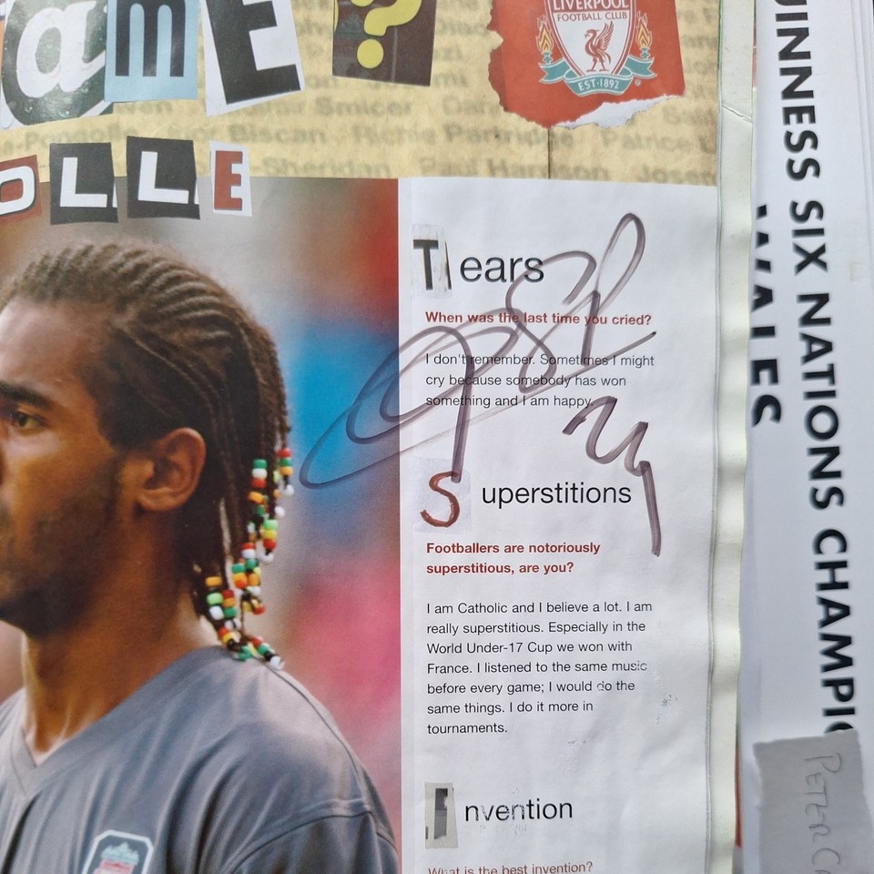 Liverpool Football Programme Signed By David Johnson Florent sinama ...