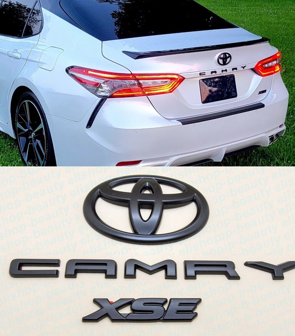 Black out Overlay Emblem Badge Kit fit Toyota 2018-2024 Camry XSE GEN ...