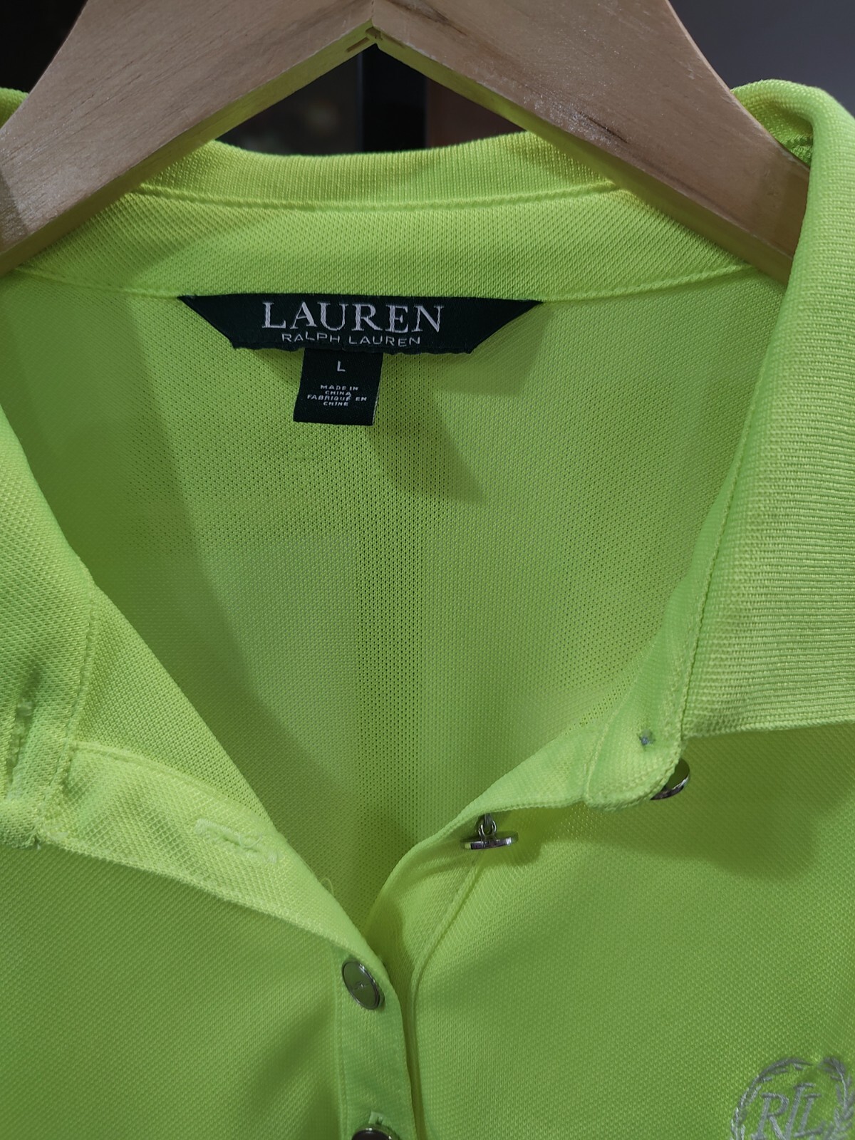 Lauren Ralph Lauren Neon Yellow Polo Women's Large Go… - Gem