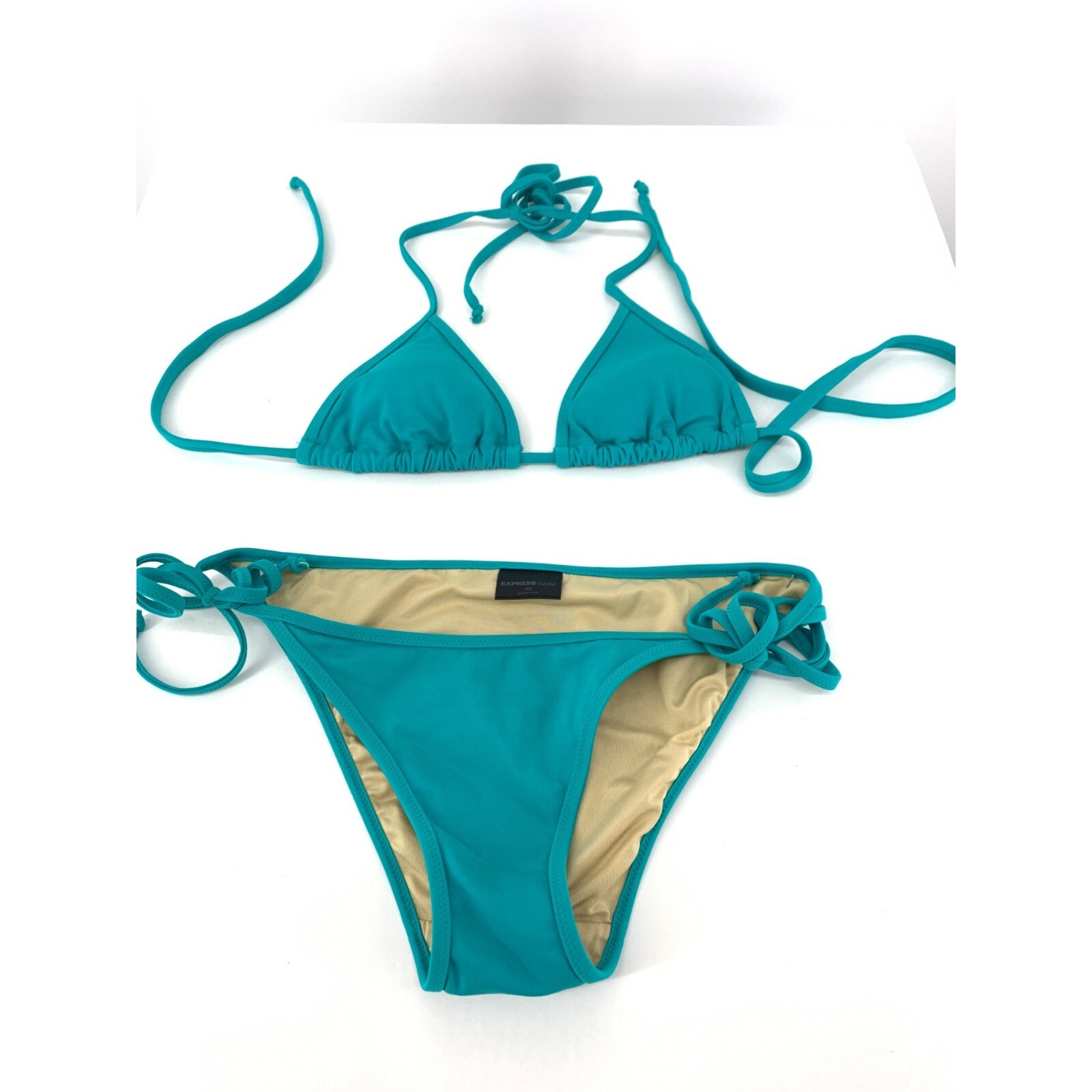 Womens Express Blue Bikini String XS Lined Swim Suit … - Gem