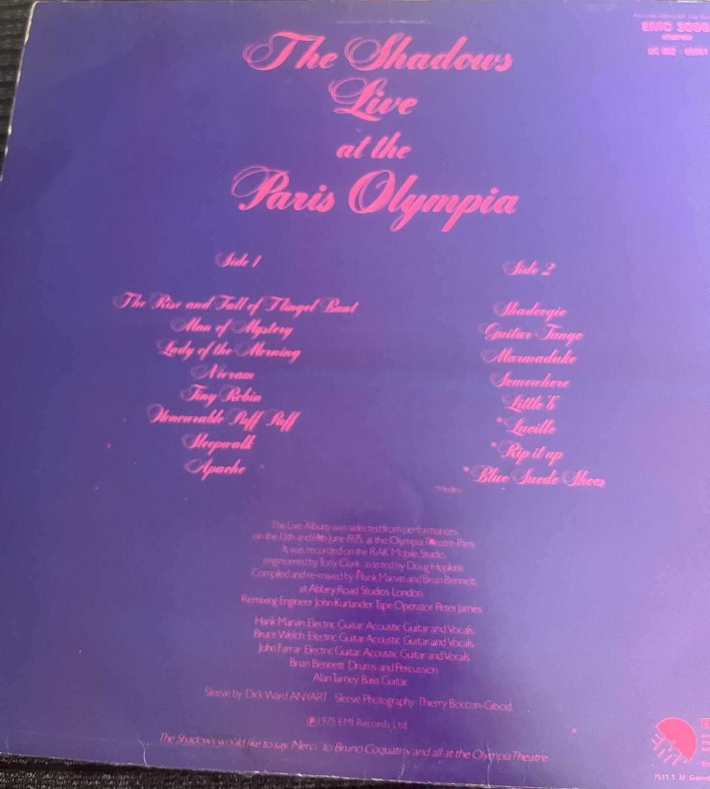 The Shadows Live at the Paris Olympia Vinyl Album 1975 | eBay