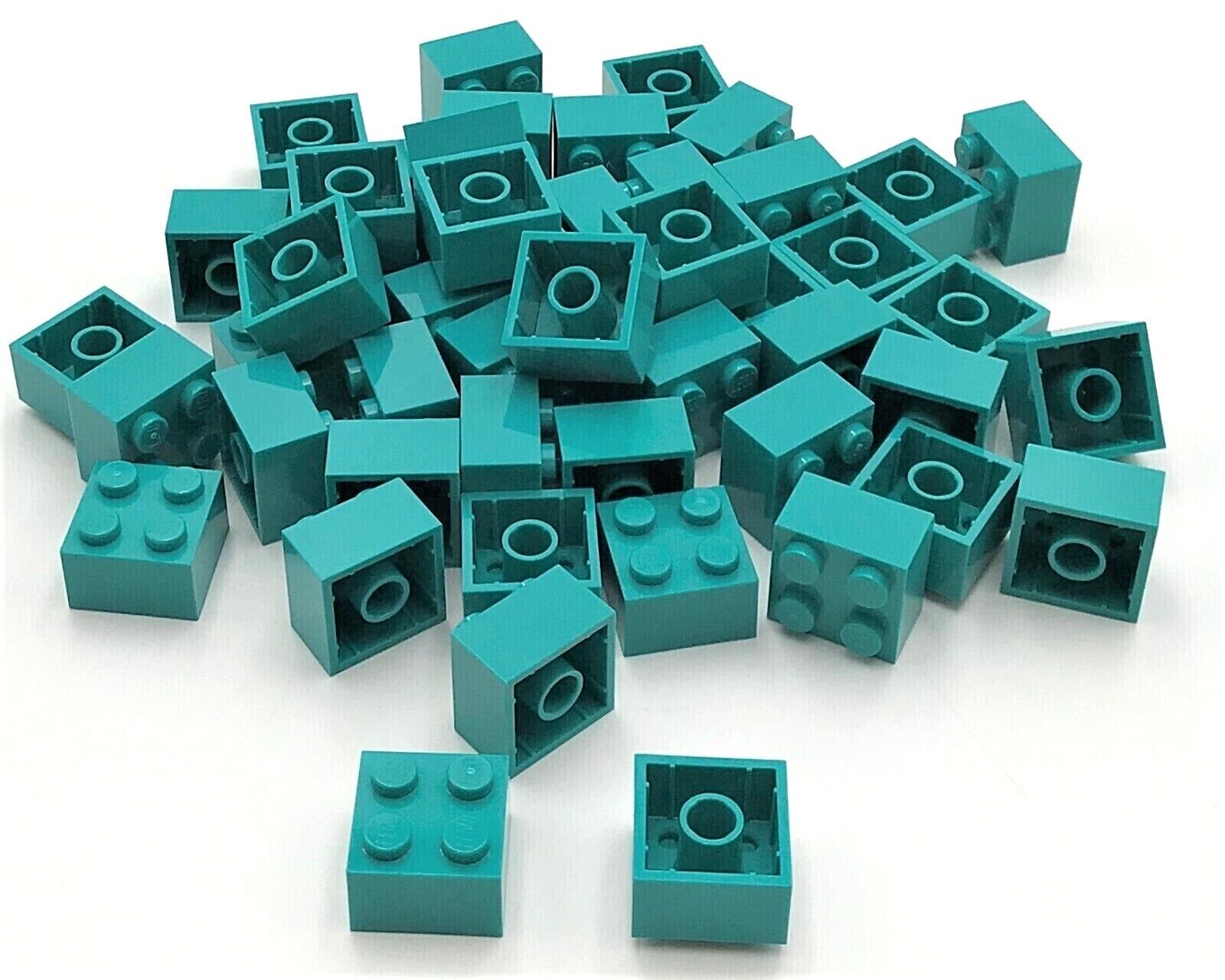Lego 50 New Dark Turquoise Bricks 2 x 2 Stud Building Blocks Pieces ...
