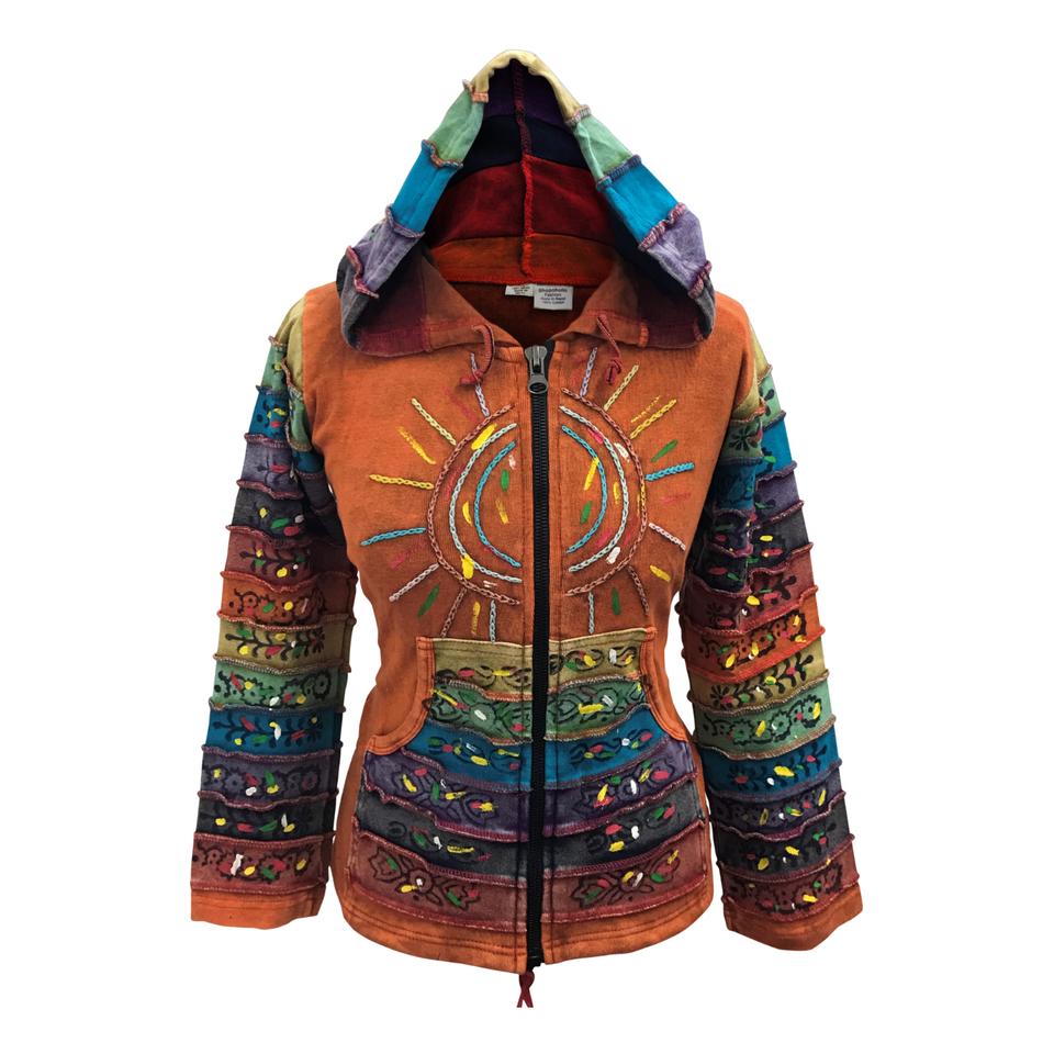 Women's Gothic Boho Sun Patchwork Faded Pixie Hippy Festival Ribs ...