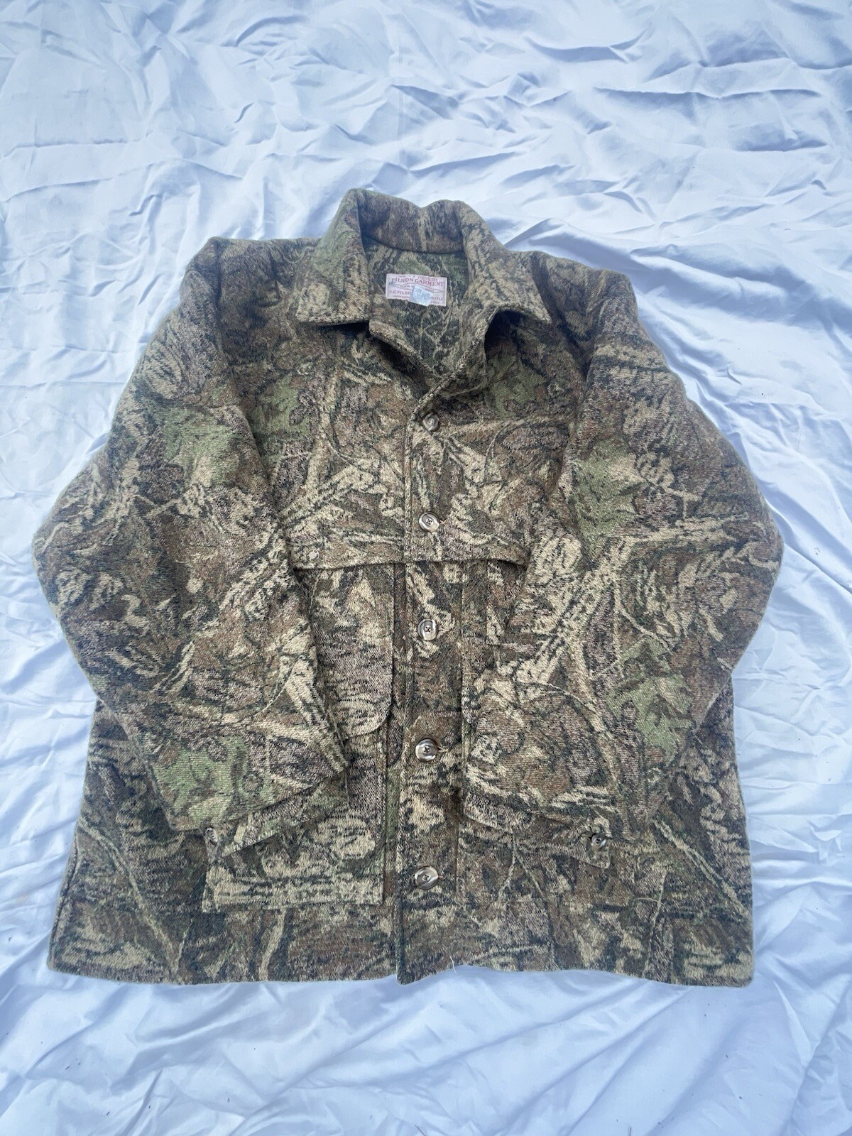 Filson Camo Double Mackinaw Wool Coat Size 50 - Gem