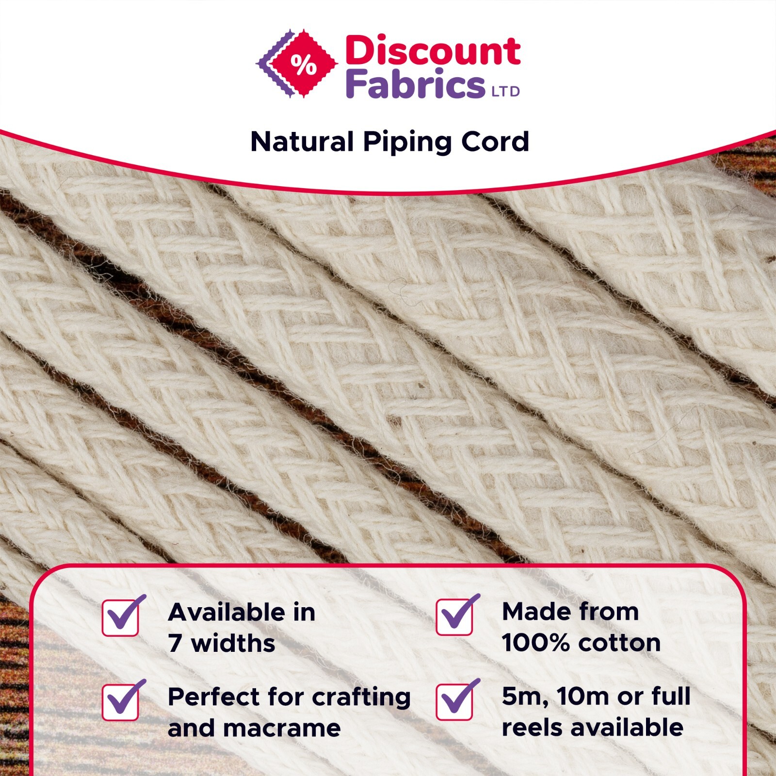 Natural Piping Cord for Sewing, Cushion, Upholstery Premium Cushion ...