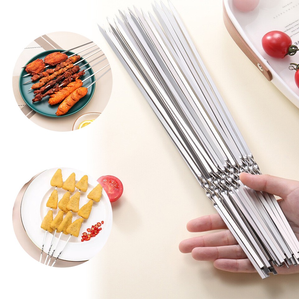 20pcs Barbecue Skewer Portable Kebab Stick Reusable Outdoor Camping ...