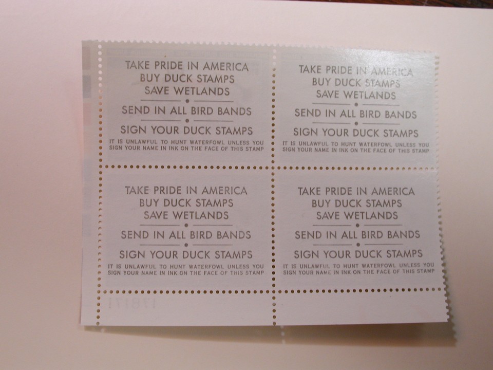 U.S. Duck Stamps Plate Block Redhead Ducks US Department of The ...