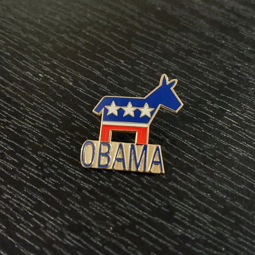 US President Barack Obama Democrat Donkey Metal Enamel Lapel Pin (Gold ...