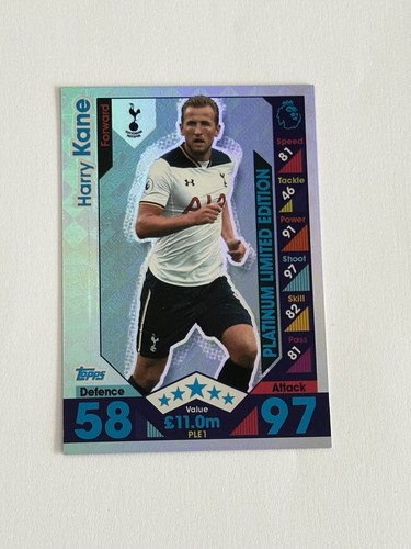 MATCH ATTAX 2016/17 16/17 HARRY KANE PLATINUM UNSIGNED LIMITED EDITION ...