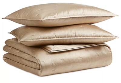 Hotel Collection Glint Queen Quilted 3 Piece Coverlet Set Gold | eBay