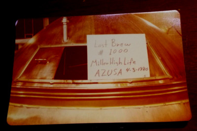 Photo 4-3-1980 Last Brew Miller High Life Beer Brewing Vat Old Azusa CA ...