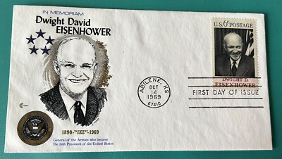 In Memorial Dwight David Eisenhower 34th President 1969 First Day Cover ...
