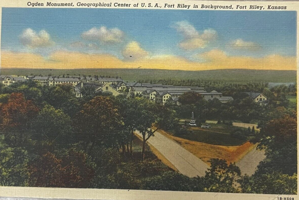 Ogden Monument, Geographical Center of U.S.A Fort Riley. | eBay