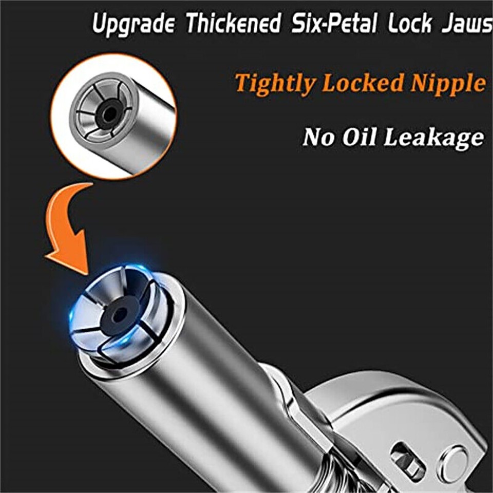 2PCS Grease Gun Coupler High-Pressure Quick Release Lock Oil Injection ...