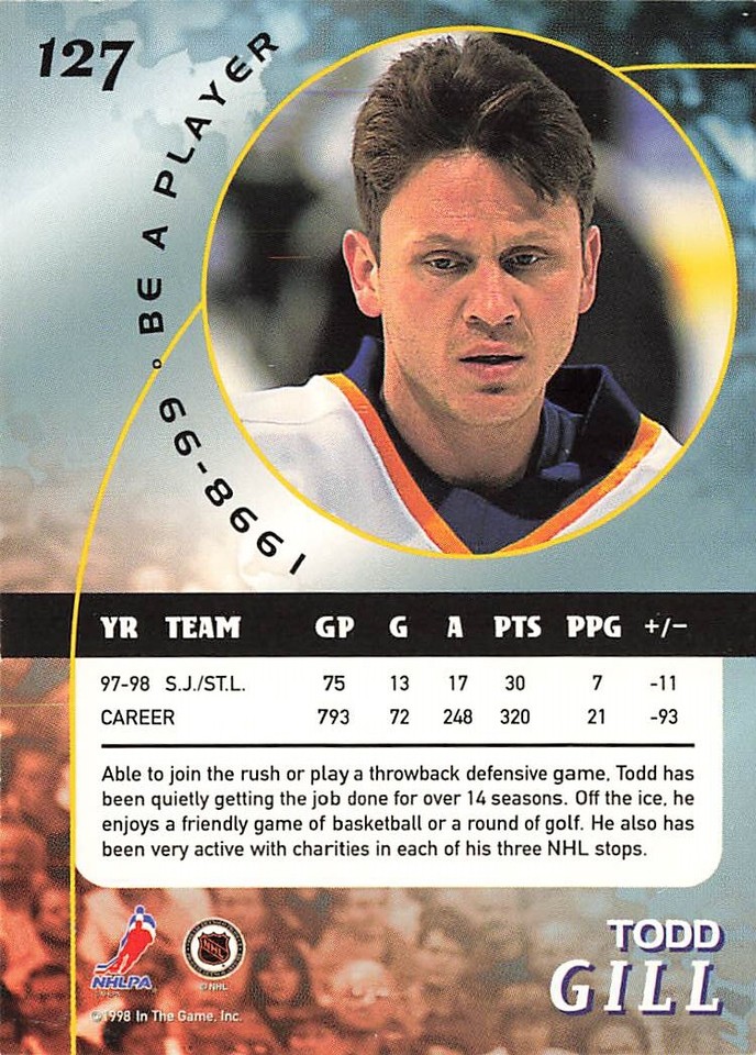 1998 Be a Player #127 Todd Gill St. Louis Blues | eBay
