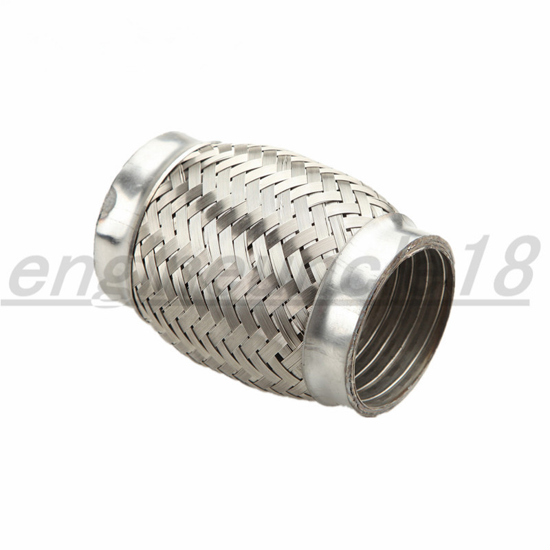 1.75" ID Exhaust Flex Pipe Stainless Steel Interlock 1 3/4" x 4" Length ...