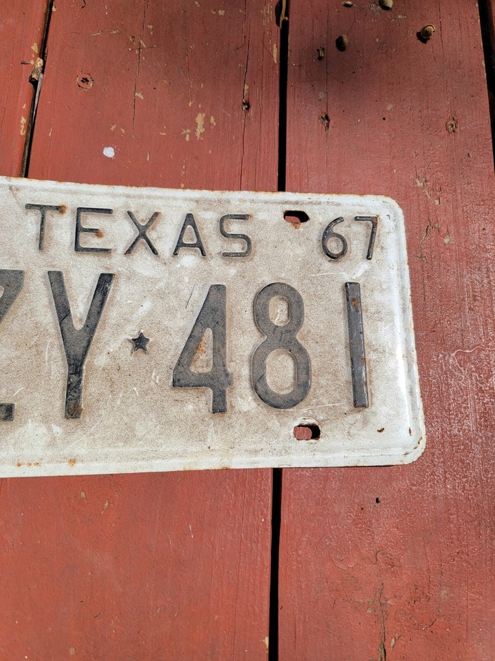 1967 TEXAS LICENSE PLATES Passenger Car HZY 481 | eBay